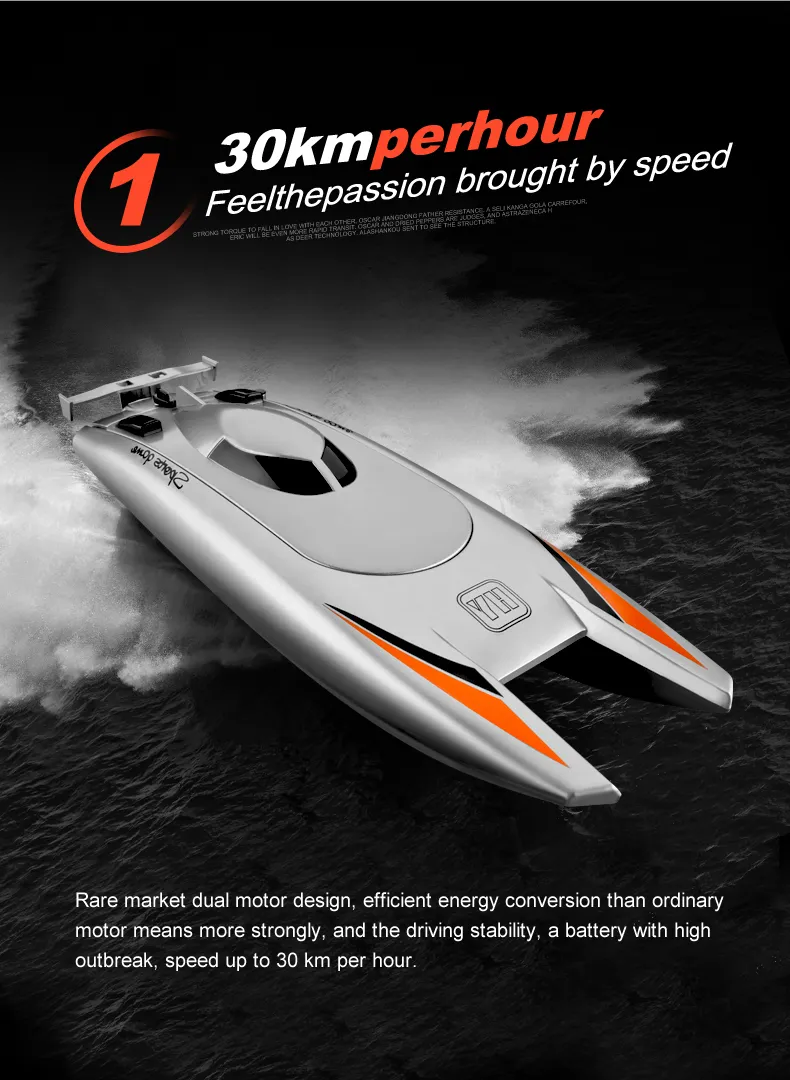 High Speed RC Speedboat - 30KM/H Electric Boat with Radio Remote ...