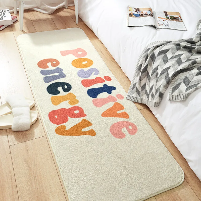 Modern Bedroom Carpet Anti-Skid Bedside Mats Soft Skin-Friendly Lamb ...