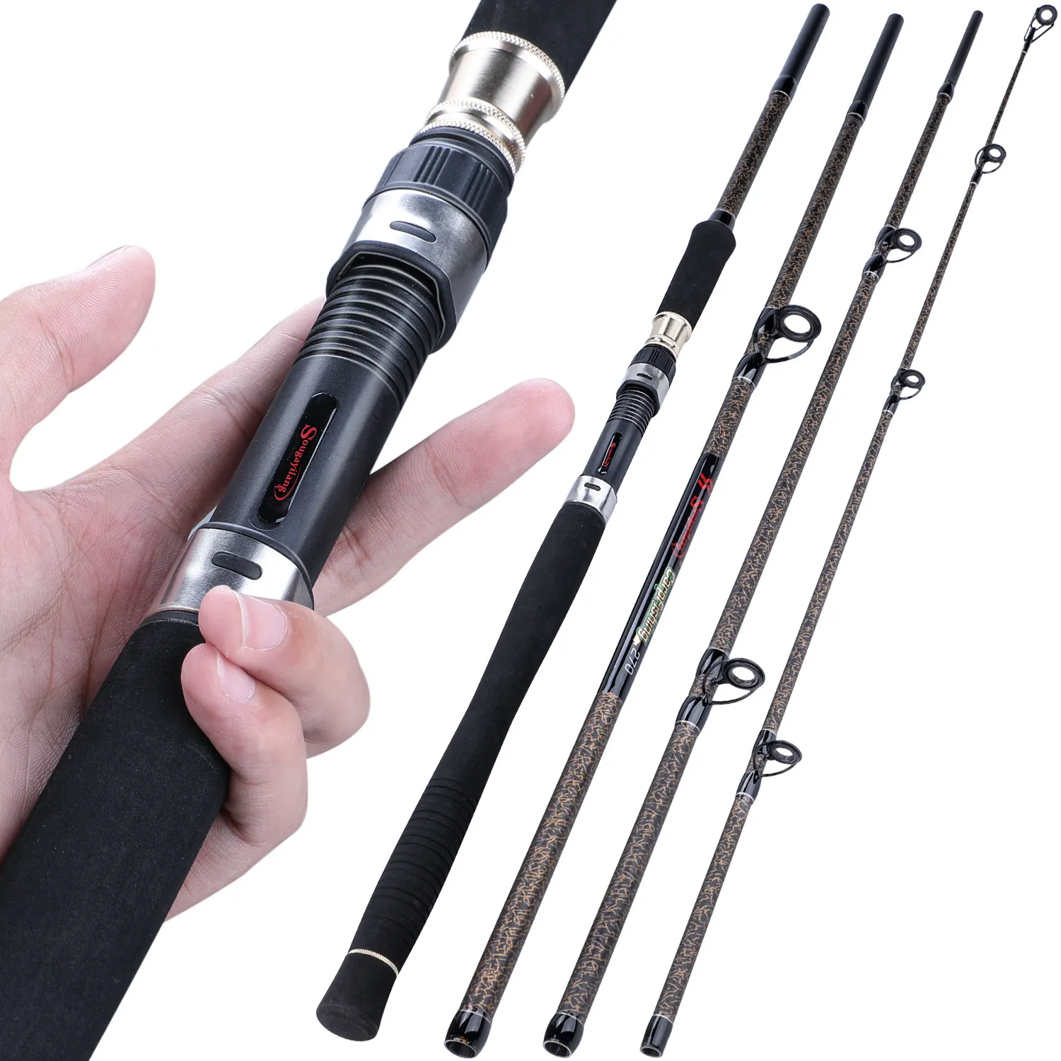 Sougayilang 27M 4 Section Fishing Rod Ultralight Weight Spinning ...