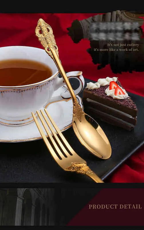 Stainless Steel Gold Dinnerware Set With Gold Cutlery, Royal Knives ...