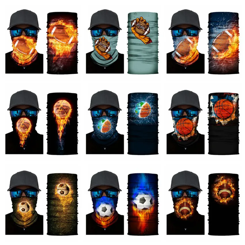 Rugby Cycling Mask Football Basketball Bandana Half Face Mask 25*50cm ...