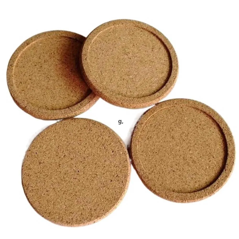 Classic Round Plain Cork Coasters Drink Wine Mats Cork Mat Drink Juice ...