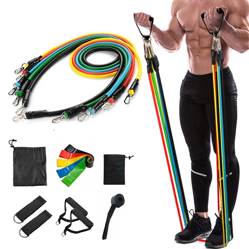 17-Piece Latex Resistance Bands Set: Yoga Pull Rope Expander, Fitness ...