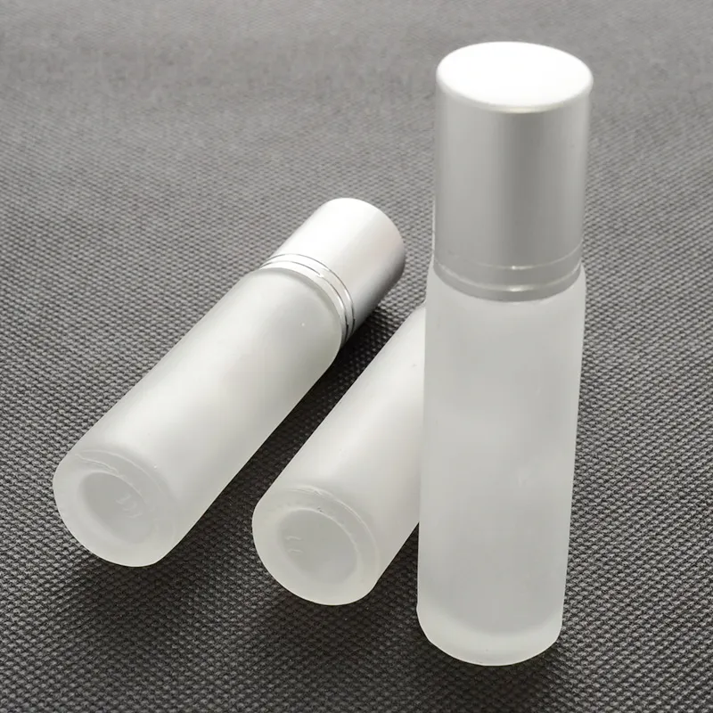 Wholesale 10ml Frosted Glass Roll On Bottles With Silver Lid For Essential Oils, Fragrance ...