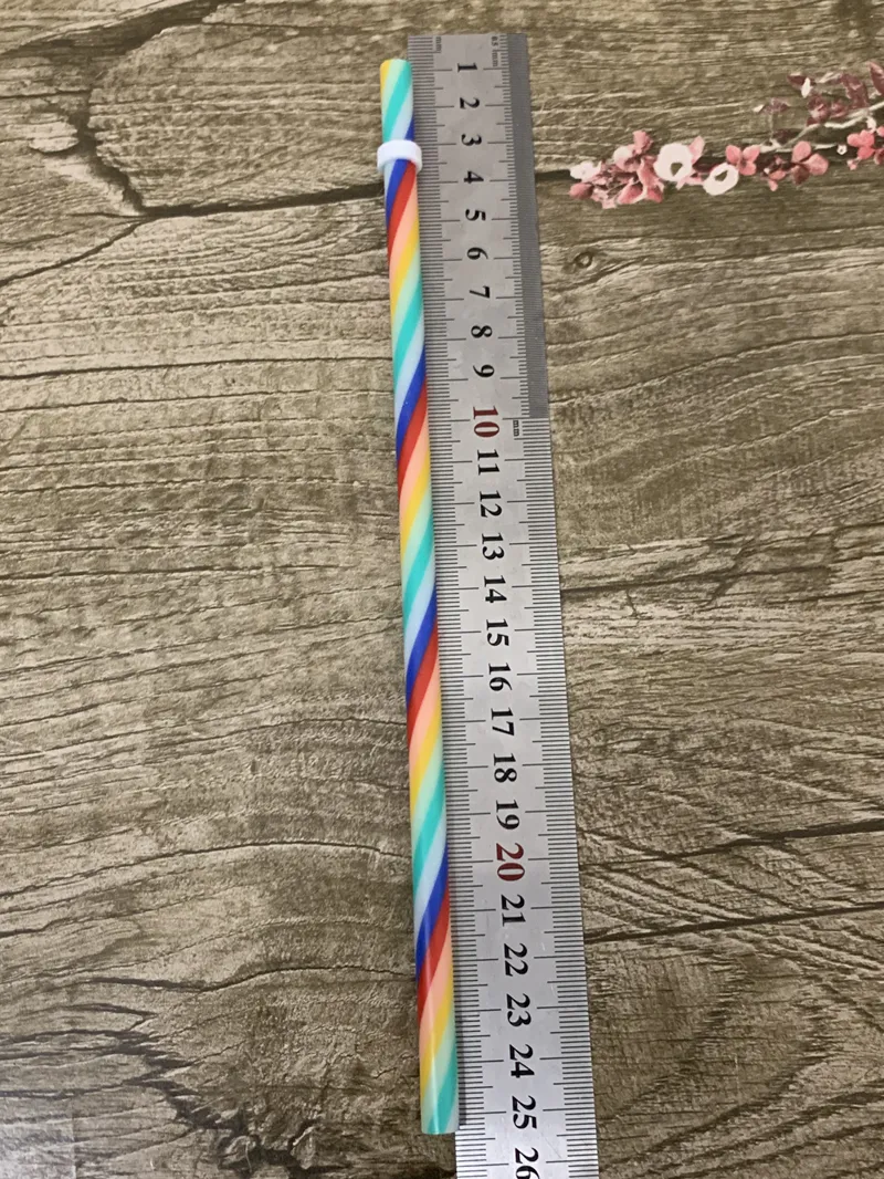 230mm PP Plastic Seven Color Striped Rainbow Unicorn Straw Color ...