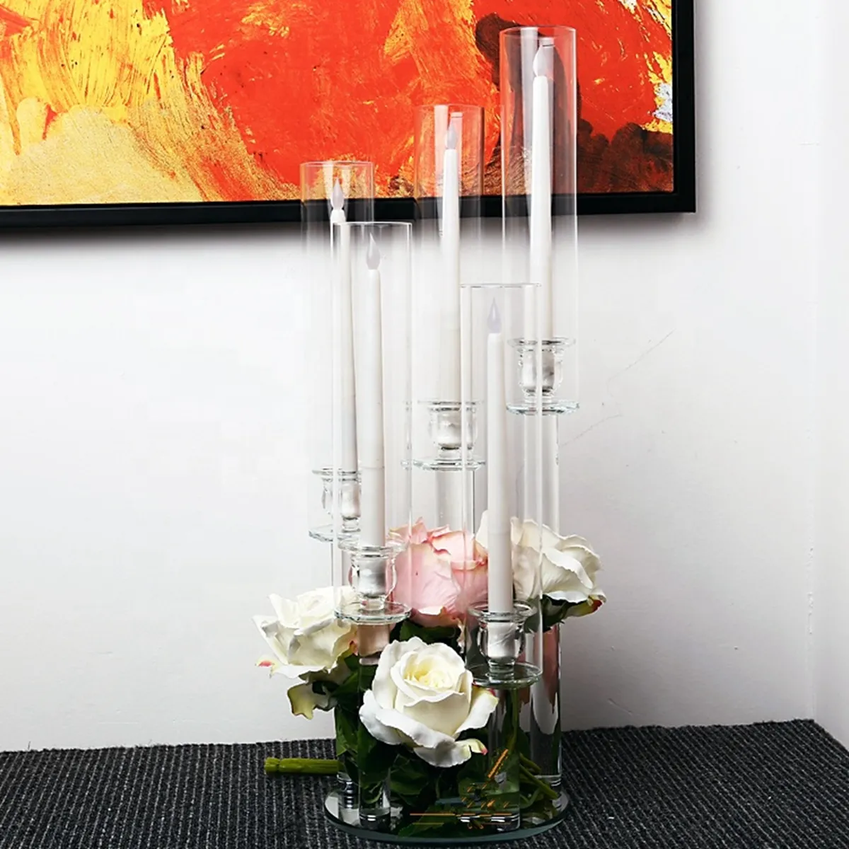 Weddings Centerpiece Transparent 8 Heads Acrylic Rising Candelabra ...