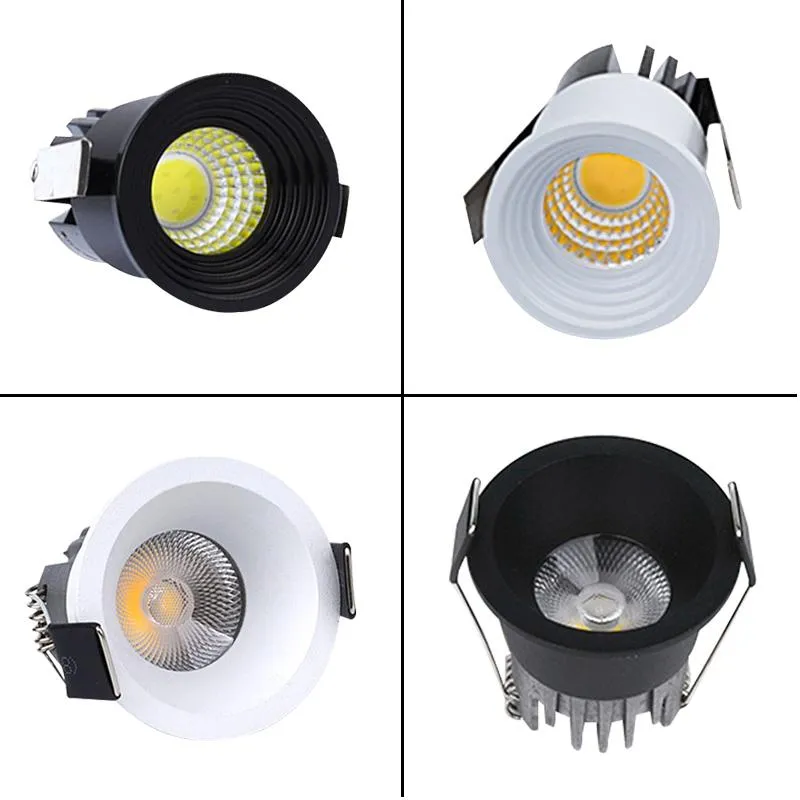 Dimmable LED Downlights - 3W/5W COB Recessed Mini Spotlights, 110V/220V ...