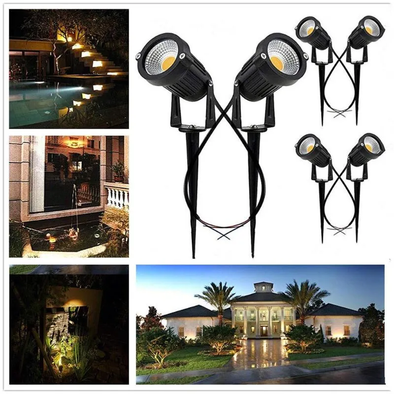 Waterproof Garden Path Lights, 5W COB LED Solar Ground Lamps, 6-Pack ...