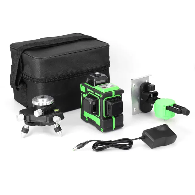 4D 16 Lines Green Laser Level - Self-Leveling 360° Horizontal & Vertical Cross Line Laser with ...