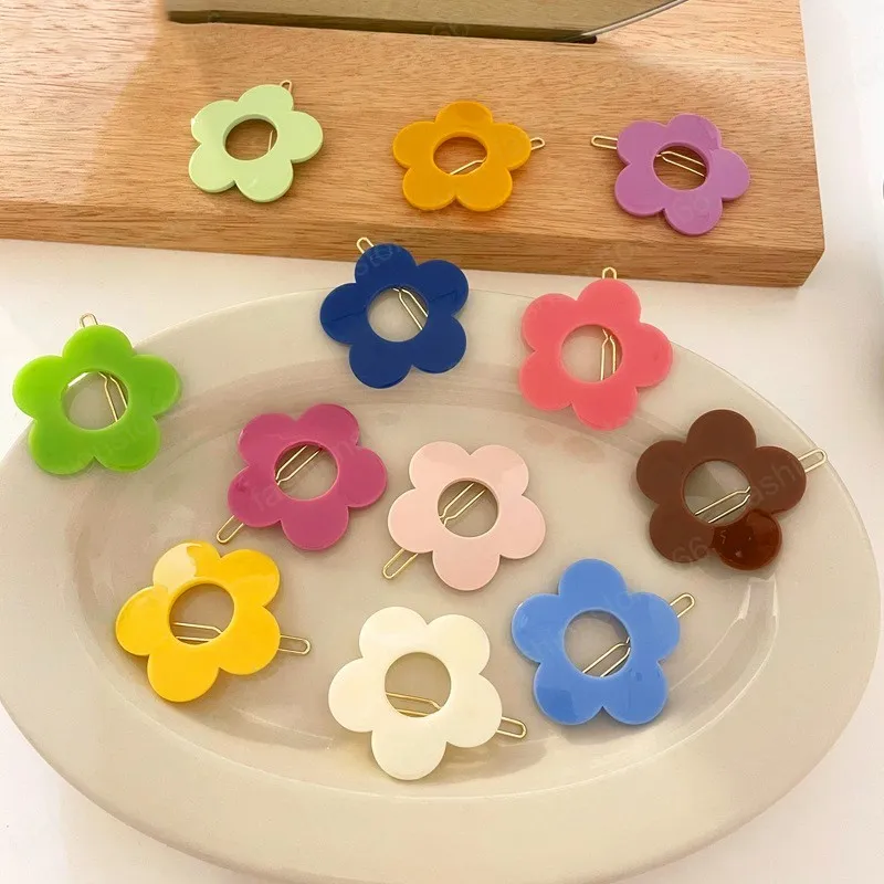 Colorful Resin Hair Clips Floral Geometry Hairpins... From ...