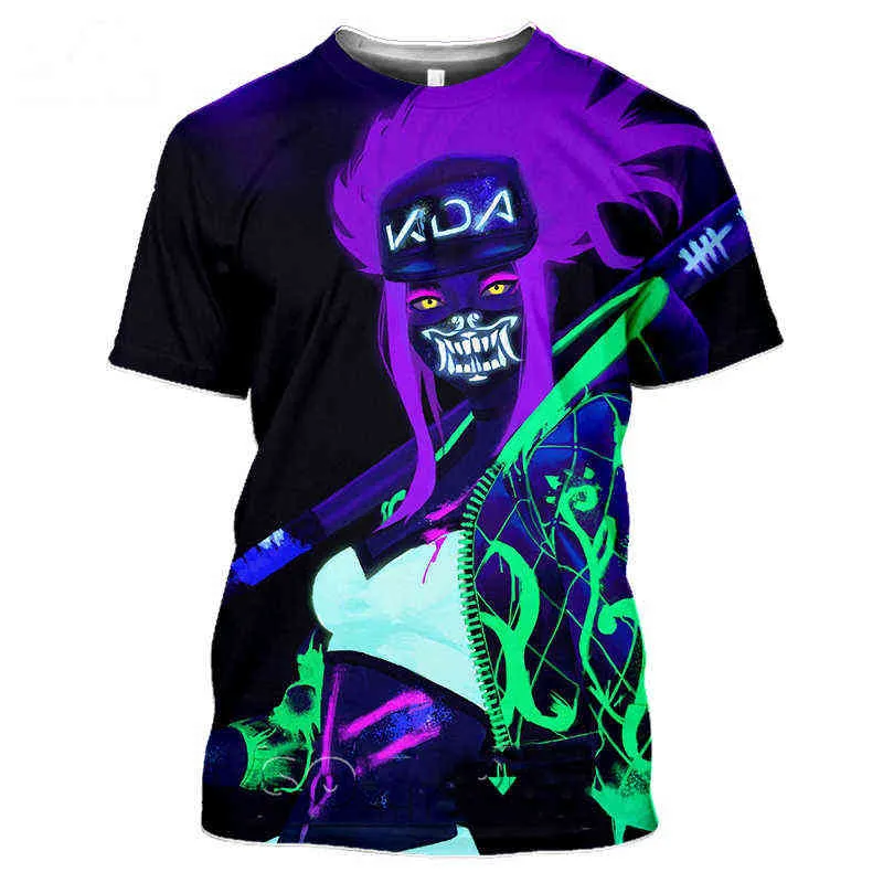 Wholesale League Of Legends Akali 3D Print T Shirts Breathable ...
