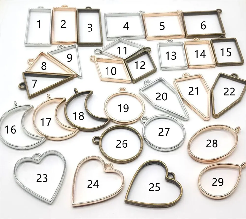 DIY Resin Jewelry Making Kit: Open Bezel Pendants, Charms & Molds ...