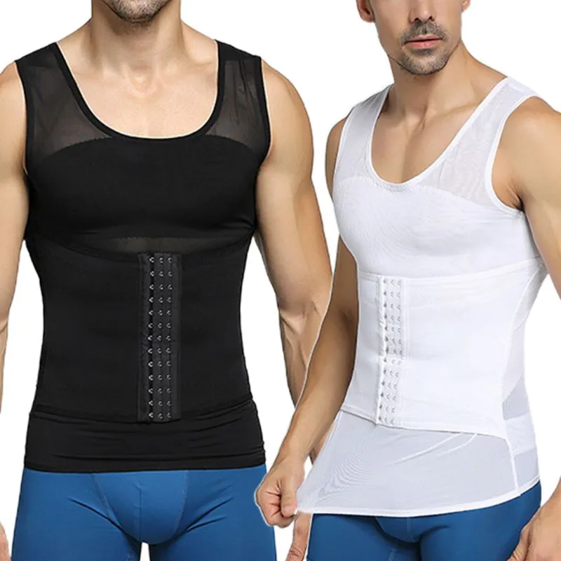 Men's Tummy Control Shapewear Vest - Adjustable Waist Trainer Tank Top ...