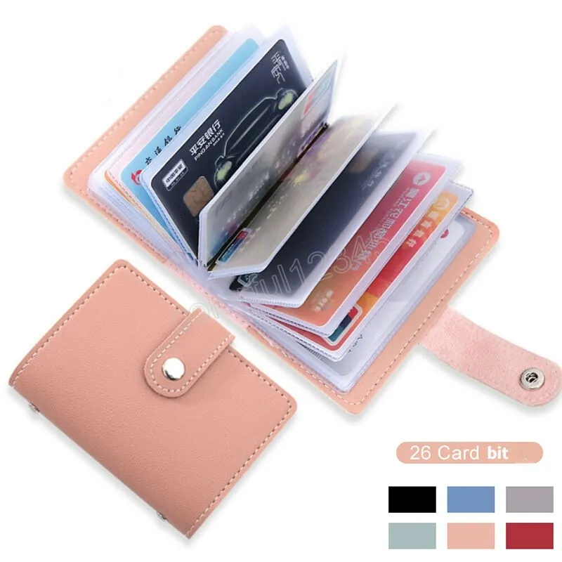 Slim Leather 26 Card Slot Wallet: Anti-theft ID & Credit Card Holder ...