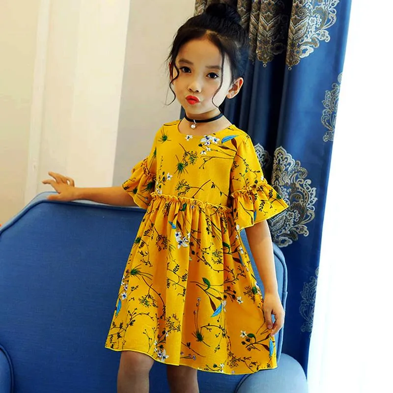 Girl's Floral Summer Dress: Teenage & Little Girls Clothing, Kids Print ...