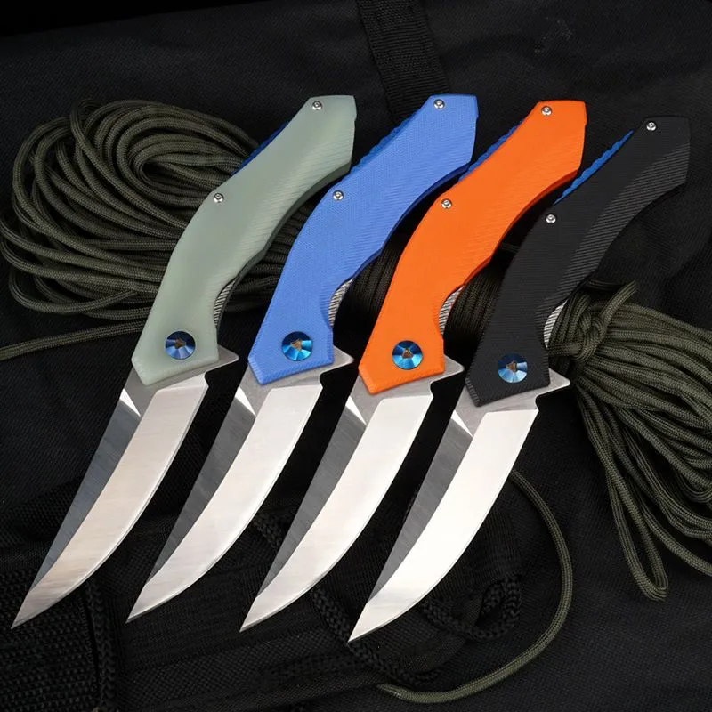 Shigov Blue Moon Bend Folding Knife: D2 Steel, G10 Handle - Tactical ...