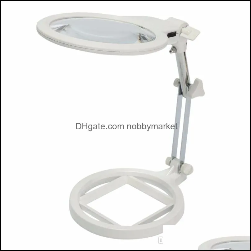 Adjustable Desktop Magnifier with LED Light - 2-6X Jewelers Magnifying ...
