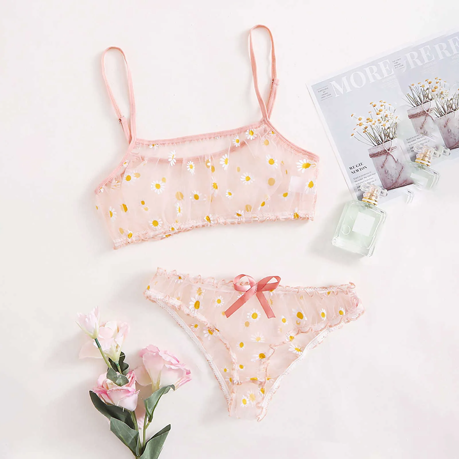 Embroidered Floral Lace Lingerie Set: Seductive & Sexy Women's ...