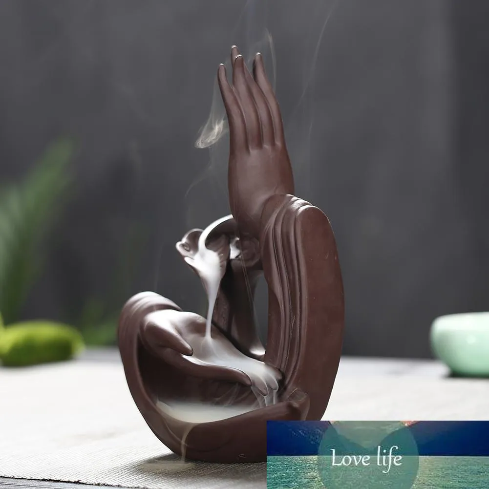 Serene Buddha Hand Incense Burner - Artistic Ceramic Censer for Home ...
