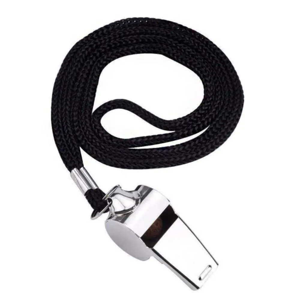 Loud Stainless Steel Sports Whistles with Lanyards - Bulk Referee ...