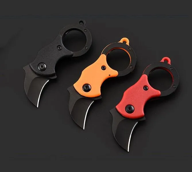 Mini Keychain Karambit Claw Knife 3CR13MOV Blade Tactical Rescue Pocket ...