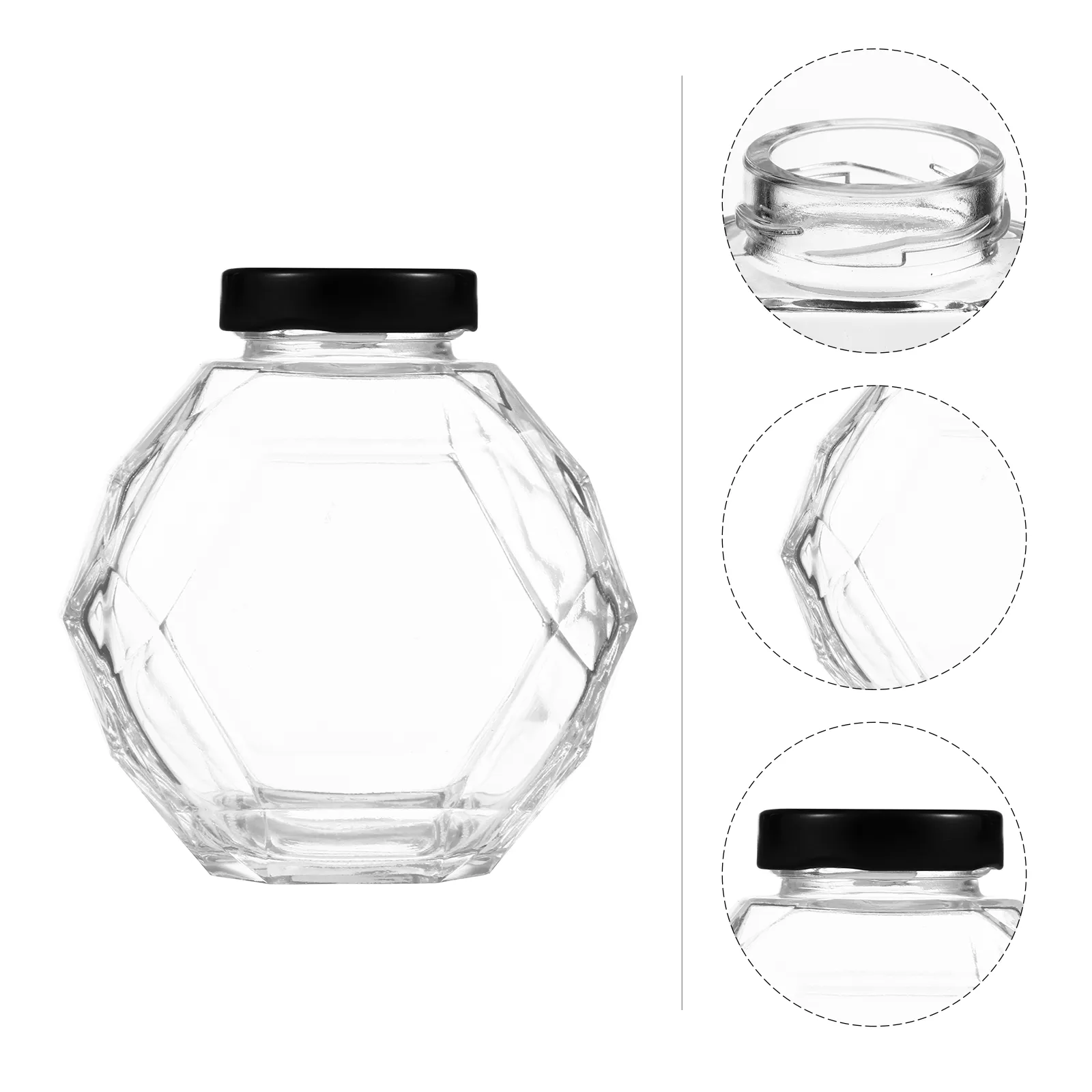 4 Buah Jelas Madu Dapur Toples Madu Kaca Botol Lebah Jar Heads Enam ...