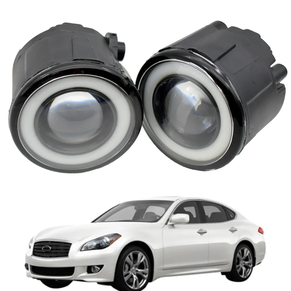 LED Fog Lights with Angel Eye DRL - Infiniti M M25 M37 M56 2011-2013 - Enhanced Visibility ...