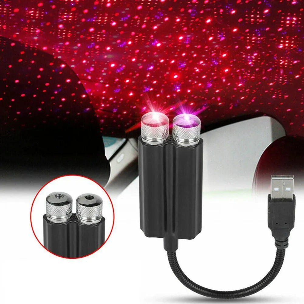 Car Roof Star Lights Mini LED Galaxy Projector Lamp USB Ambient Night ...