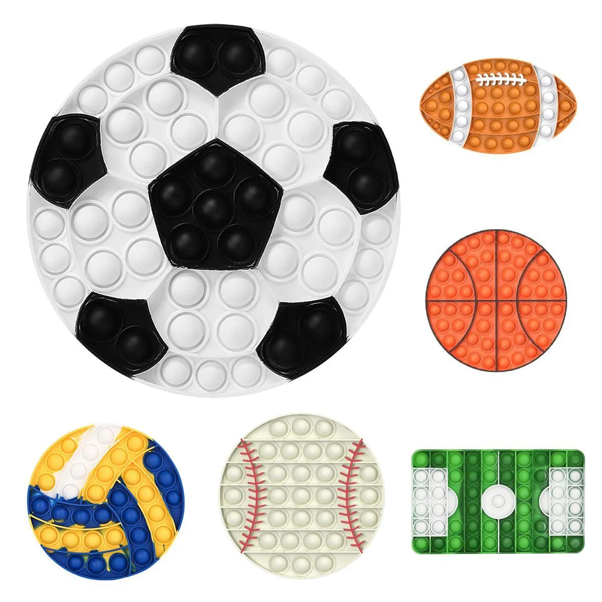 Colorful Fidget Sports Bocce Balls Push Sensory Game For Kids Football ...