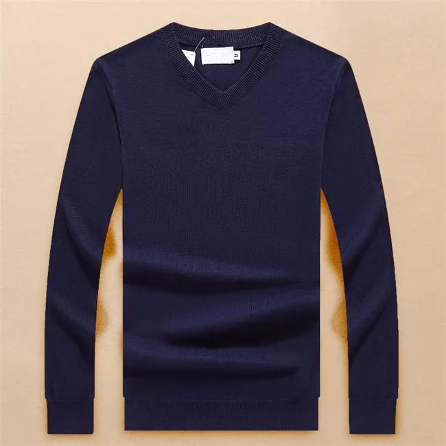 High Quality Men's Fashion V-Neck Sweater Crew Neck Classic Knit Cotton ...