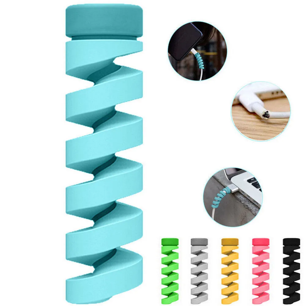 Sky Blue Plastic Cable Protector Sleeve for iPhone USB Charger Cord ...