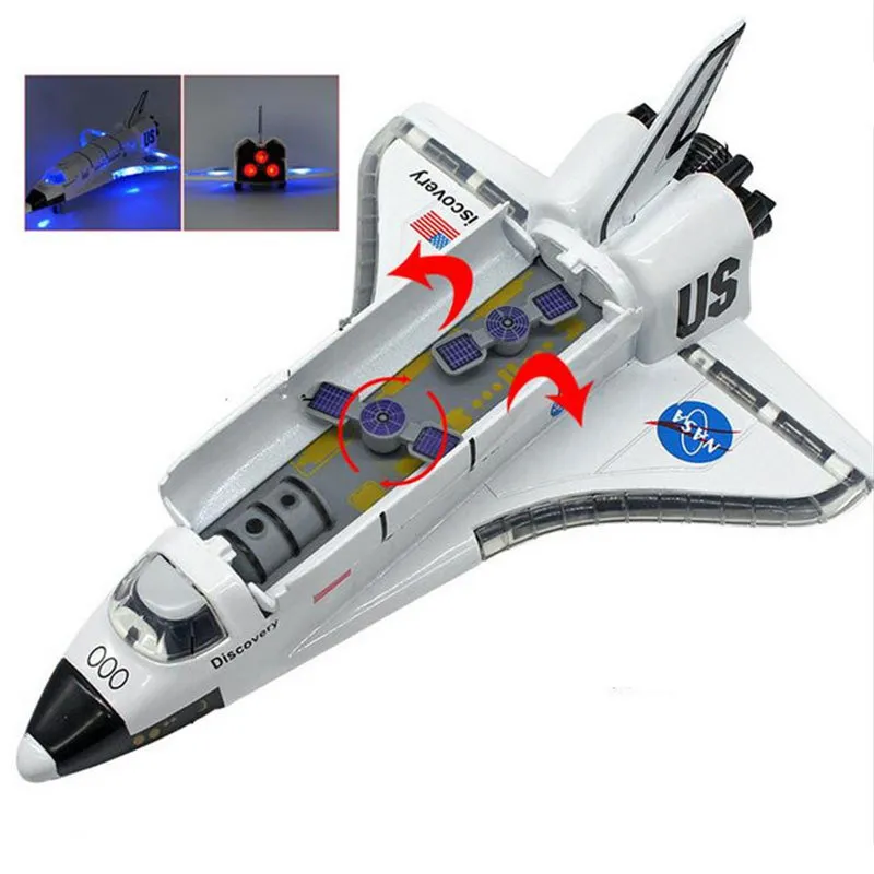 Space Shuttle Alloy Toy Set Realistic Silver Model, 8.66 Inches ...