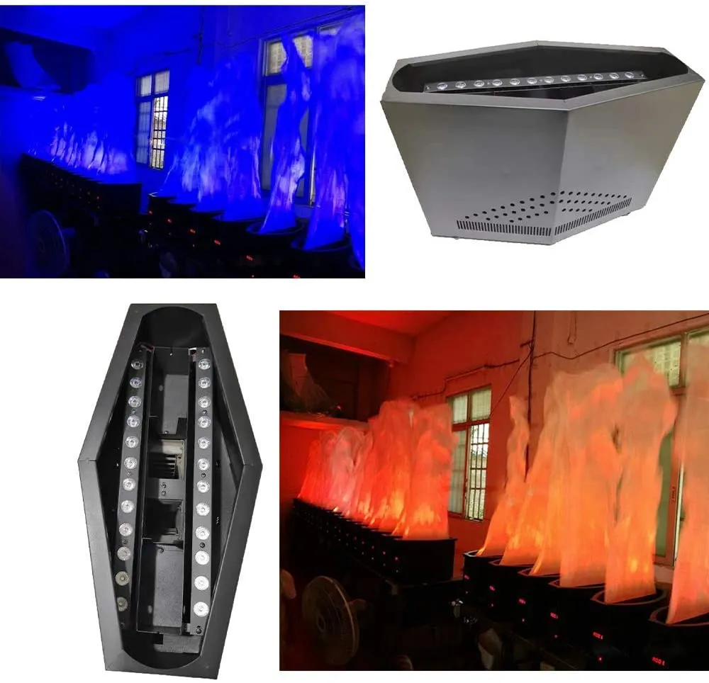 LED Flame Effect Machine, 24 x 3W RGB 3-in-1 Stage Fake Fire Light with ...