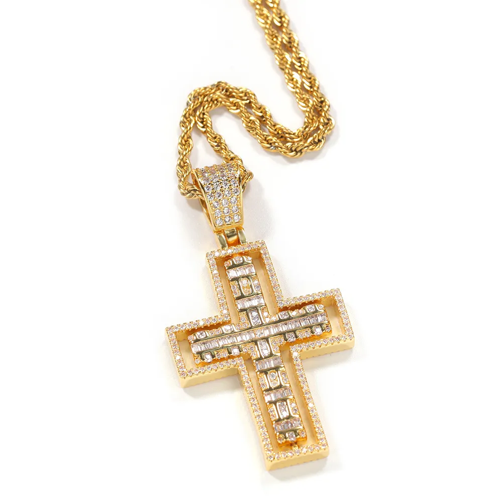 Rotatable Double Sided Cross Necklace For Men Gold... From Hiphop2018 ...