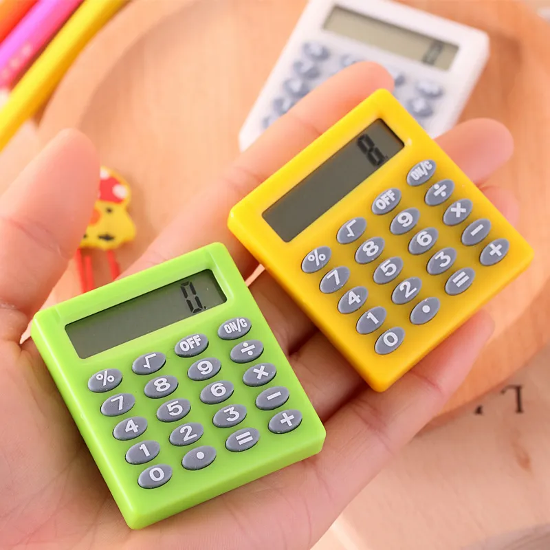 Mini student exam 8-digit portable small square calculator with battery ...