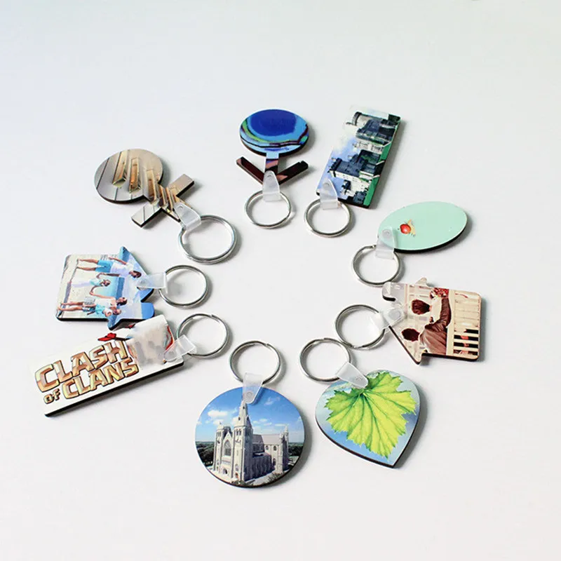 20 Styles of Double-Sided Wooden Pendant photo keychain for Sublimation ...
