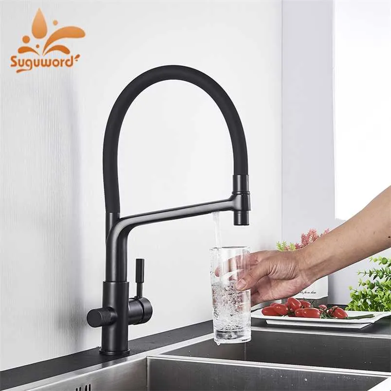 Suguword Matte Black Kitchen Faucet Dual Handle... From Dou08, $71.09 ...
