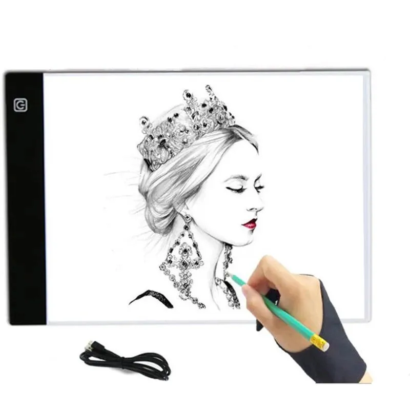 LED Drawing Tablet, A4 Ultra Thin Digital Graphics Drawing Pad USB ...