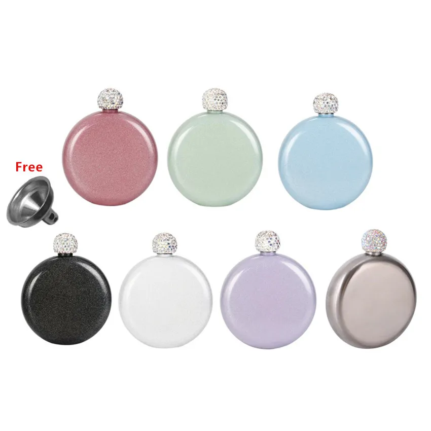Sparkling 5oz Hip Flask: Cute, Portable Stainless Steel Liquor Bottle ...