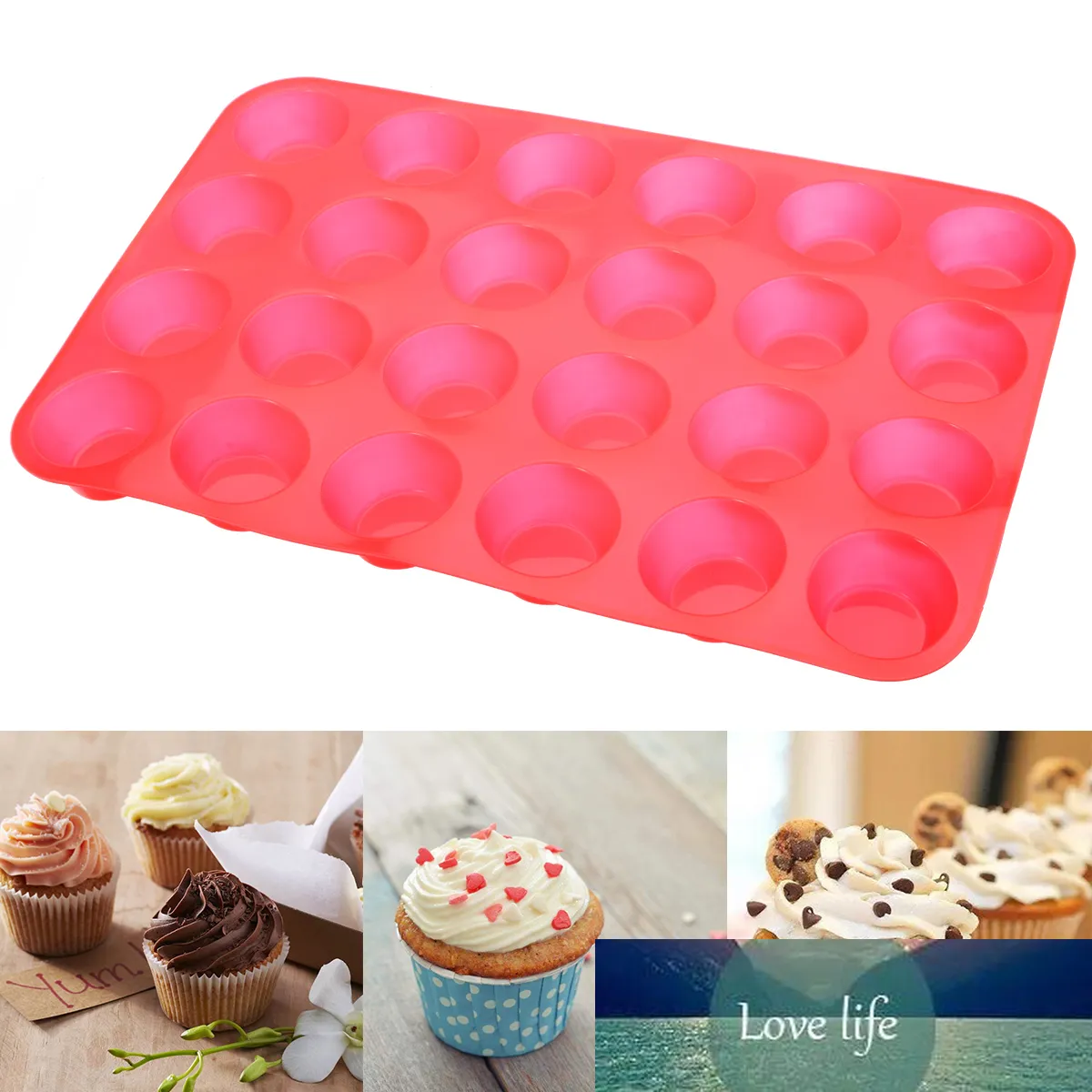24-Cavity Round Silicone Baking Mold - Soft & Flexible for Egg Puffs ...
