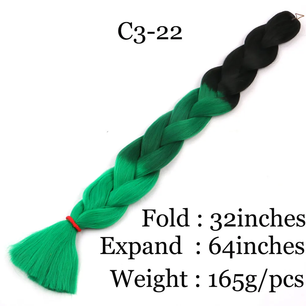 32 Inch Ombre Synthetic Jumbo Braiding Hair Bulk 165g Folded Twist ...