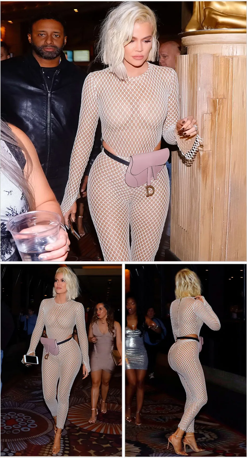 Sparkly Sheer Bodysuit Khloe Kardashian Inspired See Through Waist