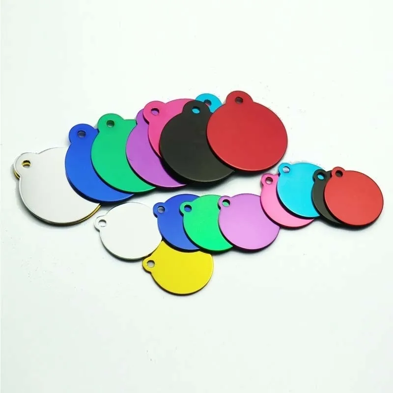 100-Piece Pet ID Tag Set - Round Collar Accessories, Customizable Dog ...