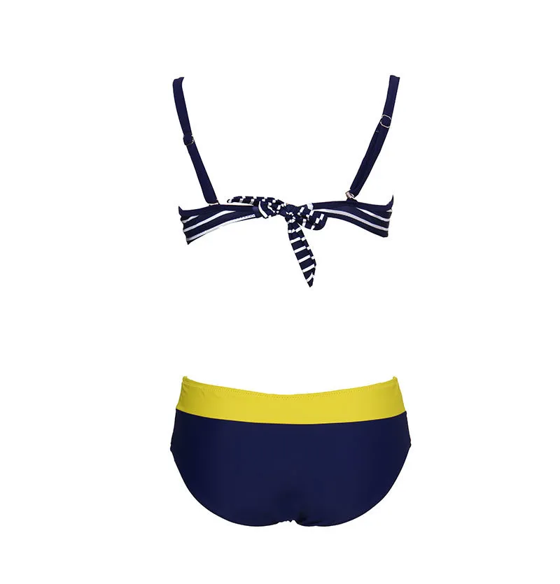 Andzhelika Sexy Striped Bandeau Plus Size Bikini Women's Swimsuit with ...
