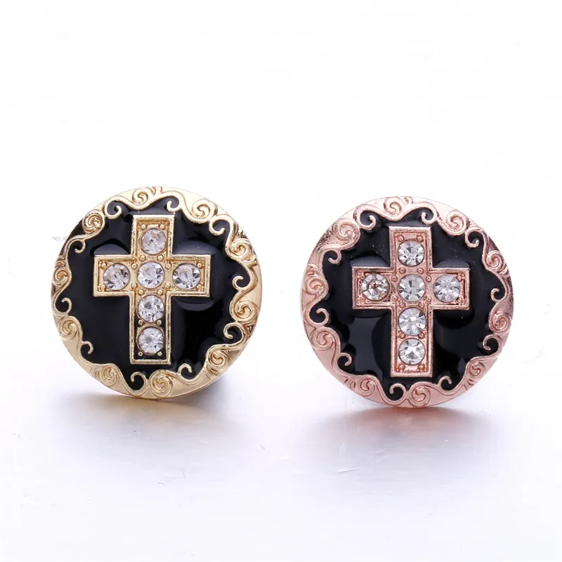 Rhinestone Cross Snap Button Charms - 18mm DIY Jewelry Findings | Shop ...