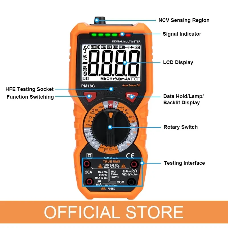 Digital Multimeter - True RMS AC/DC Voltage, Capacitance Meter ...