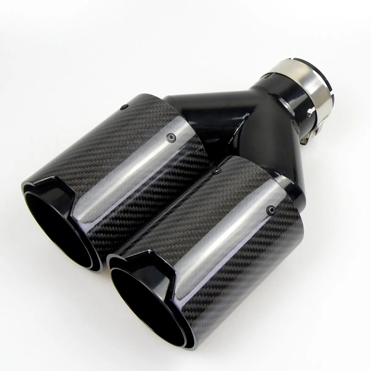 Dual Carbon Fiber + Black Stainless Steel Universal M Performance ...