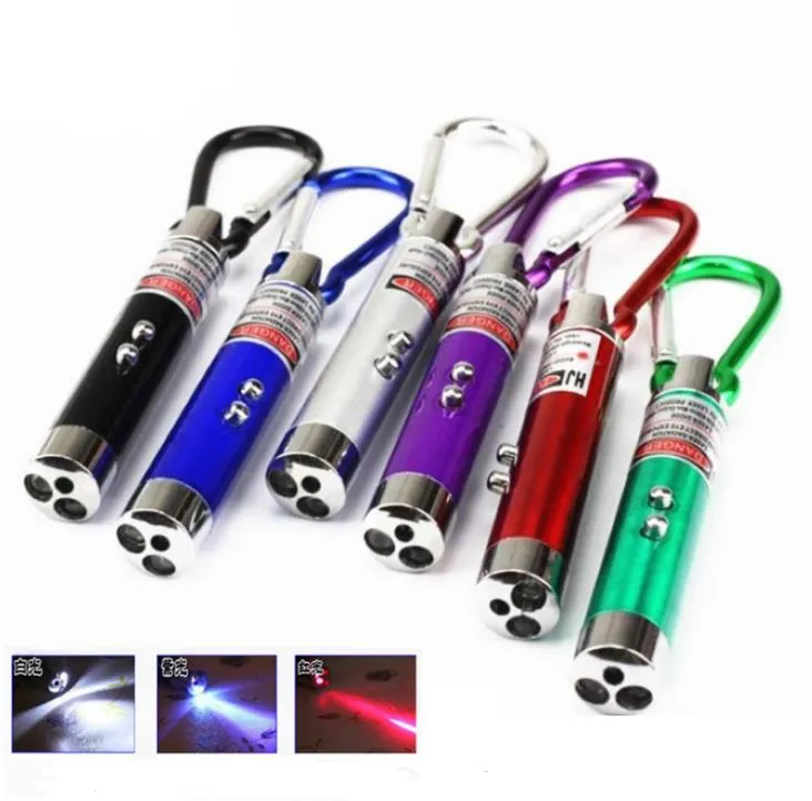 Keychain Flashlight With Laser Pointer: Mini 3 In 1 LED Light, Portable ...