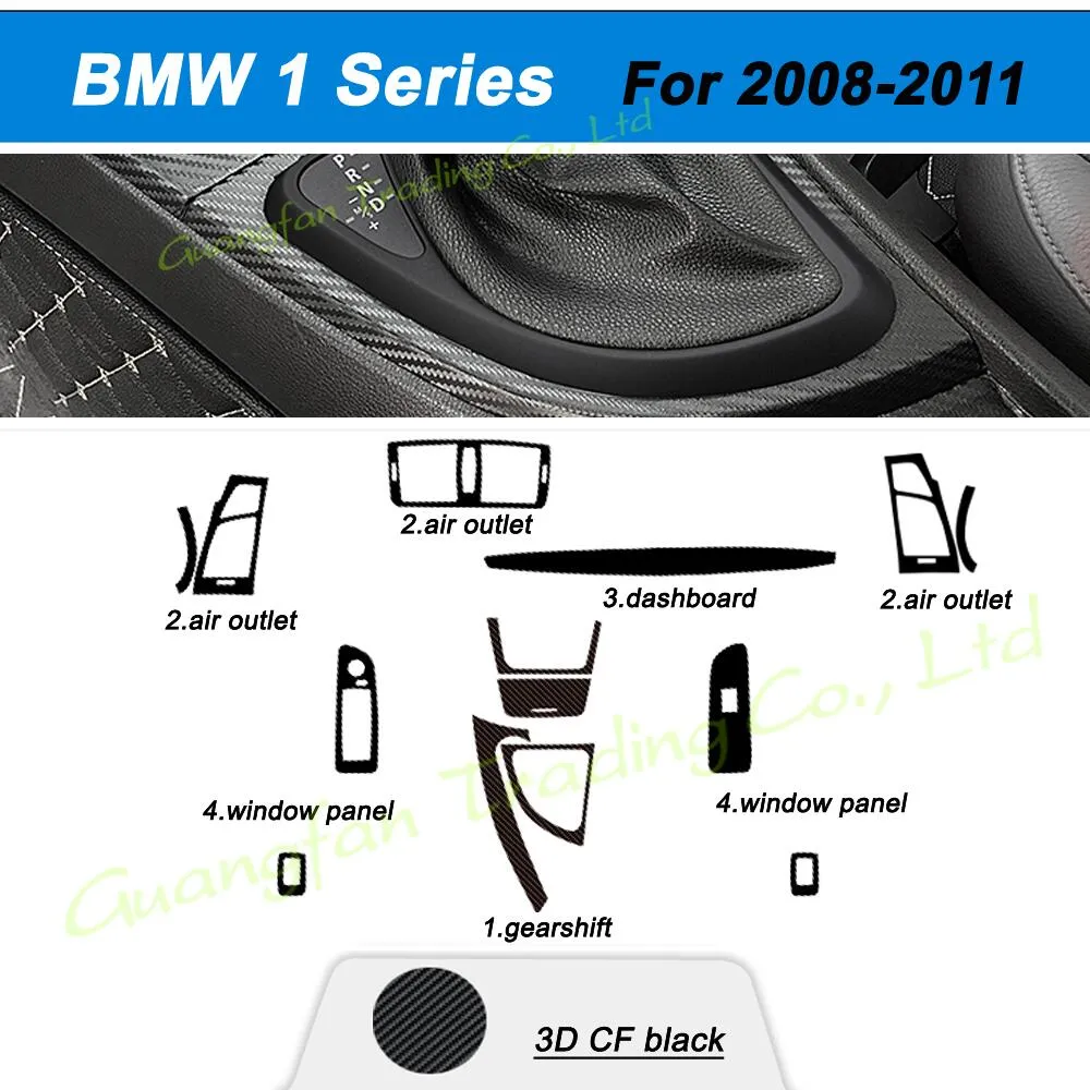 Premium Interior Trim Decals: Carbon Fiber Style for 1 Series 2006-2011 ...