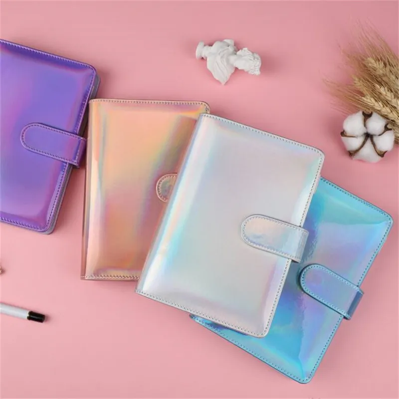 Wholesale Cute A6 Laser PU Leather Notebook File Folder Loose Leaf ...